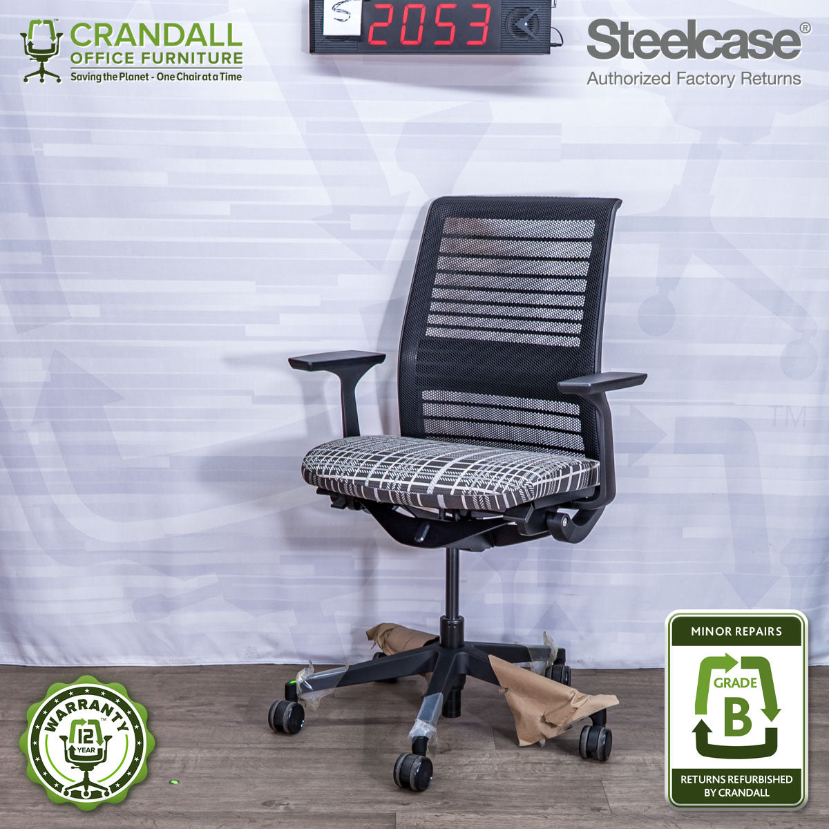 S-2053 - Steelcase V2 Think - Grade B – Crandall Office Furniture
