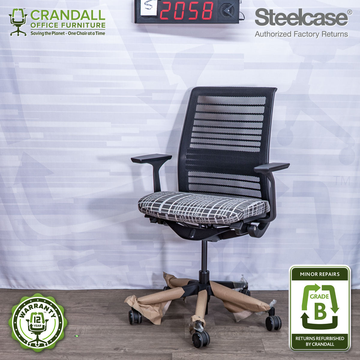 S-2058 - Steelcase V2 Think - Grade B – Crandall Office Furniture