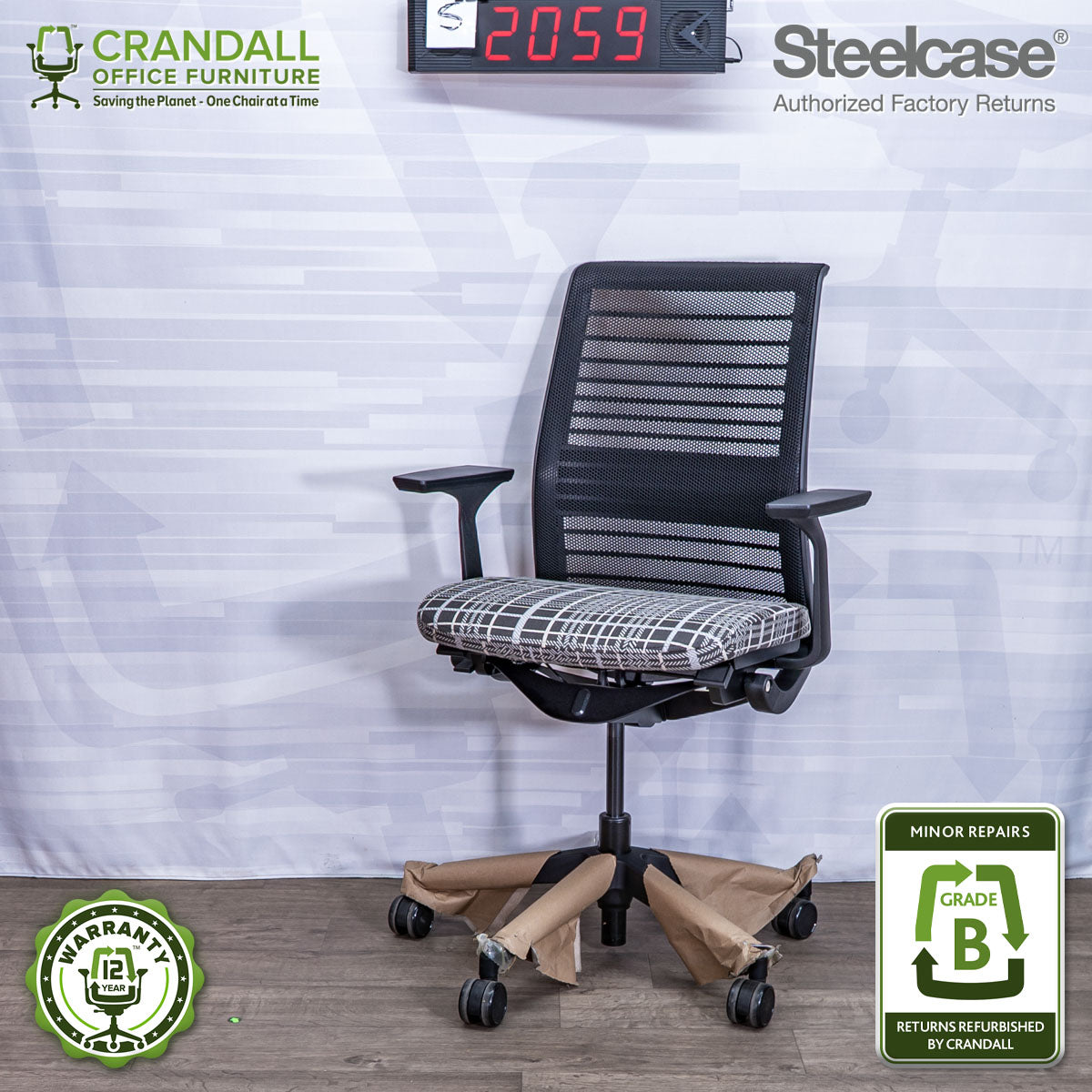 S-2059 - Steelcase V2 Think - Grade B – Crandall Office Furniture