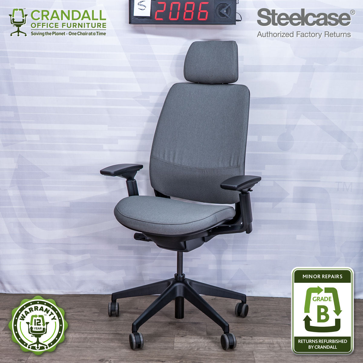 S-2086 - Steelcase Series 2 with Headrest - Grade B – Crandall Office ...