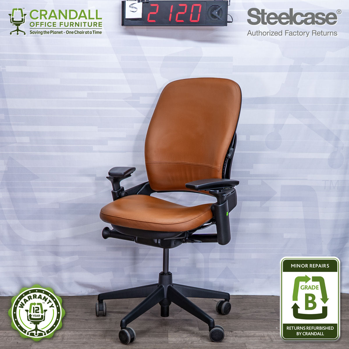 S-2120 - Steelcase V2 Leap - Grade B – Crandall Office Furniture