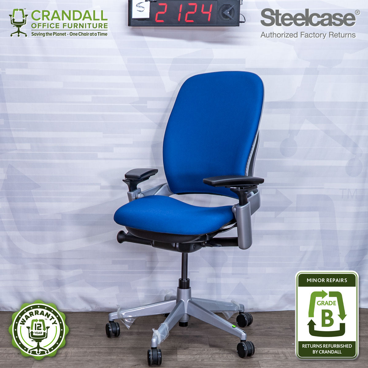 S-2124 - Steelcase V2 Leap - Grade B – Crandall Office Furniture