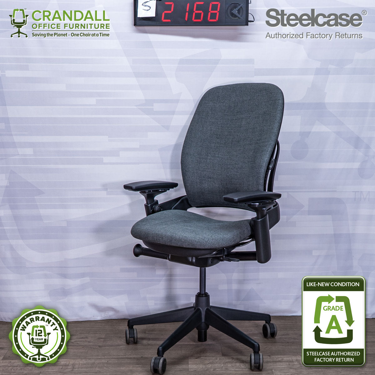 S-2168 - Steelcase V2 Leap - Grade A – Crandall Office Furniture