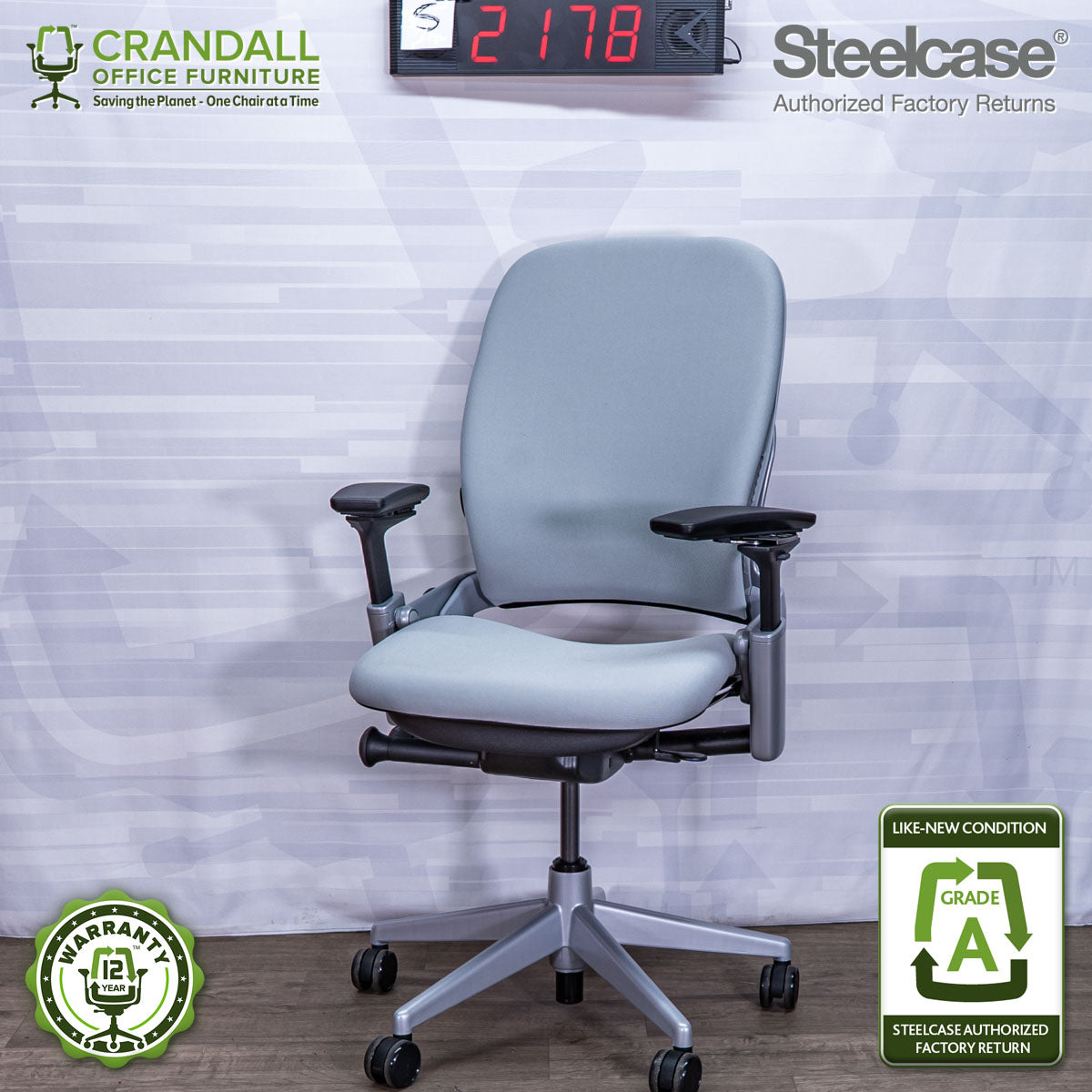 S-2178 - Steelcase V2 Leap - Grade A – Crandall Office Furniture