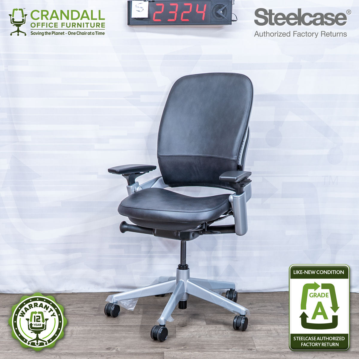 S-2324 - Steelcase V2 Leap - Grade A – Crandall Office Furniture
