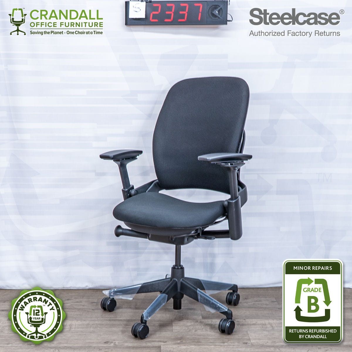 S-2337 - Steelcase V2 Leap - Grade B – Crandall Office Furniture
