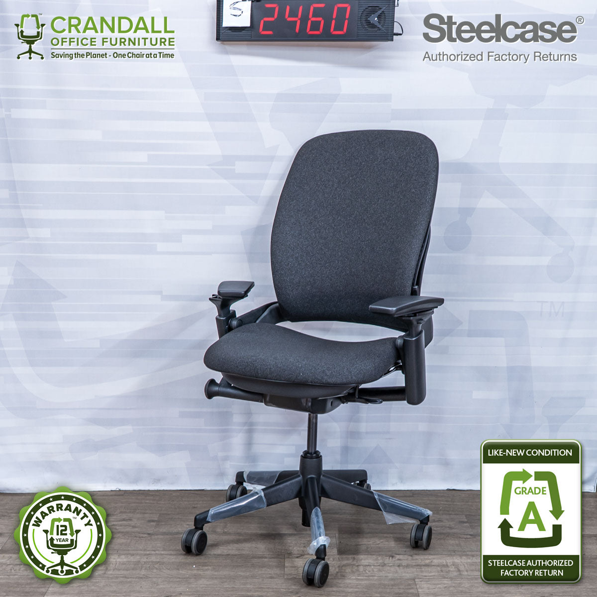 S-2460 - Steelcase V2 Leap - Grade A – Crandall Office Furniture