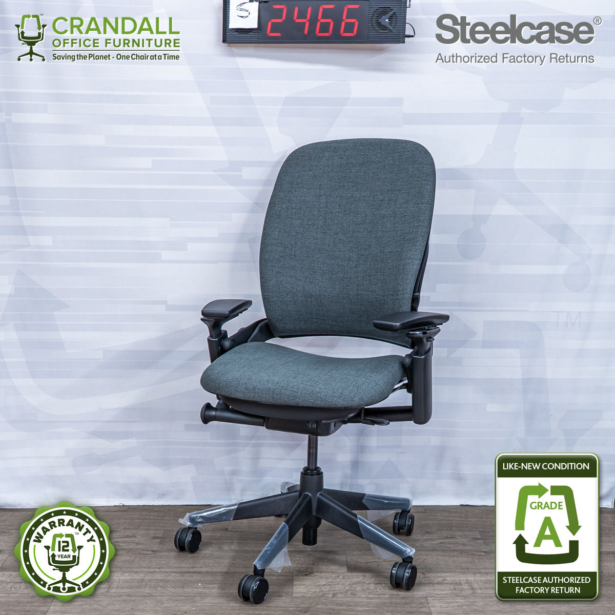 S-2466 - Steelcase V2 Leap - Grade A – Crandall Office Furniture