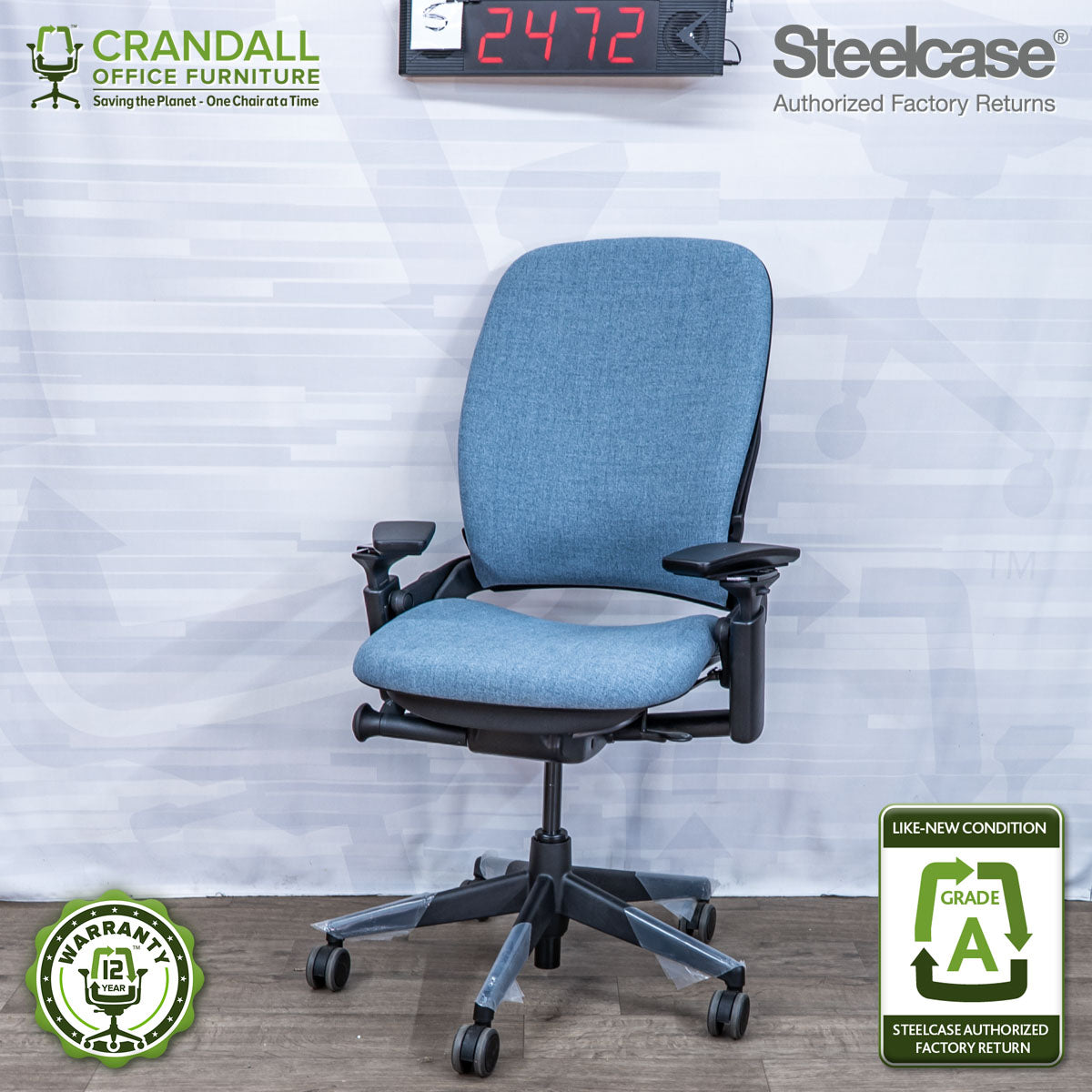 S-2472 - Steelcase V2 Leap - Grade A – Crandall Office Furniture