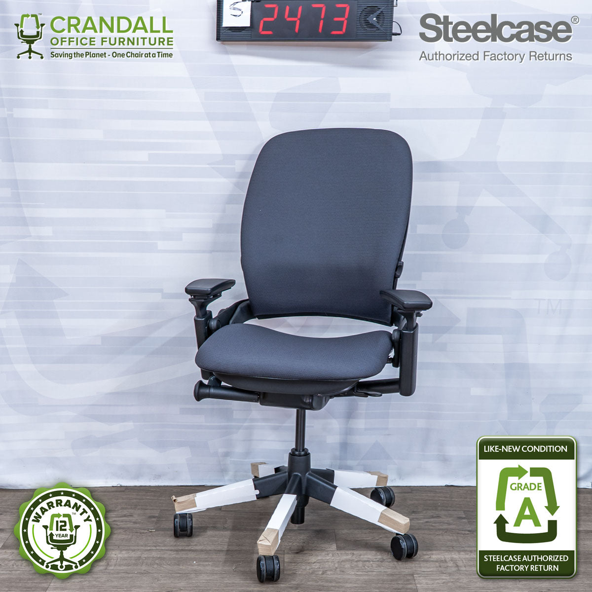 S-2473 - Steelcase V2 Leap - Grade A – Crandall Office Furniture