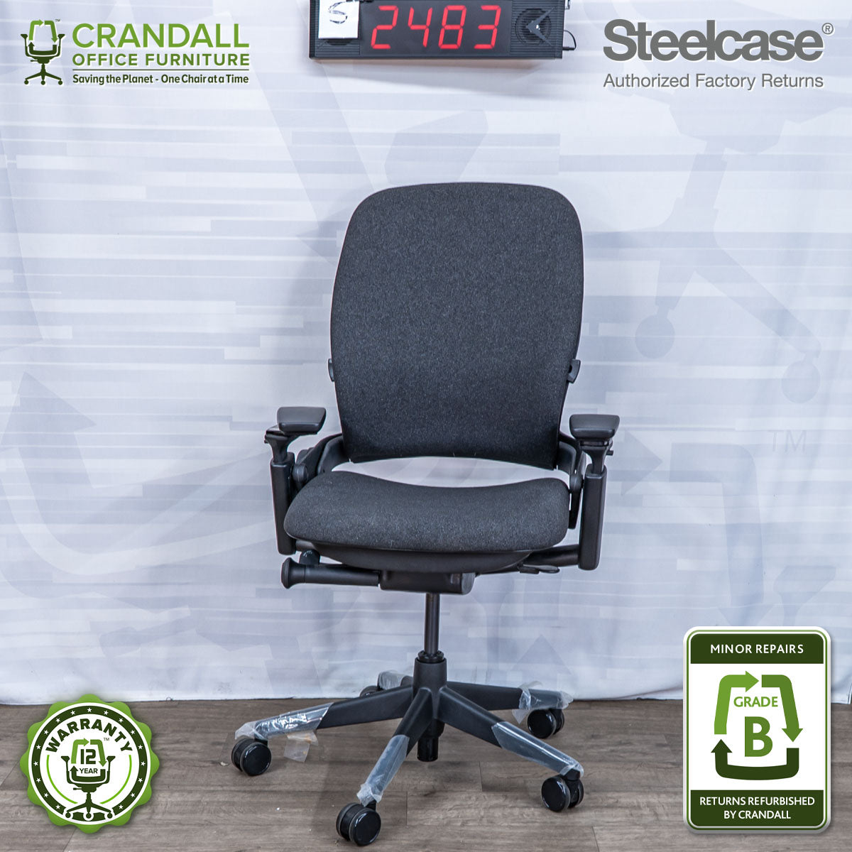 S-2483 - Steelcase V2 Leap - Grade B – Crandall Office Furniture