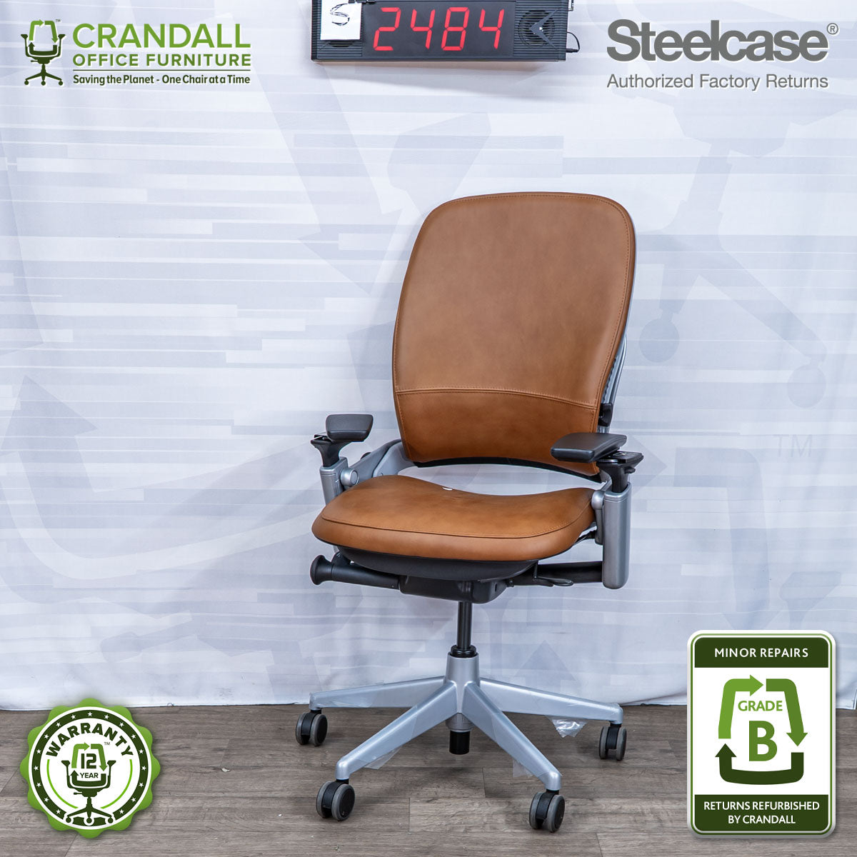S-2484 - Steelcase V2 Leap - Grade B – Crandall Office Furniture