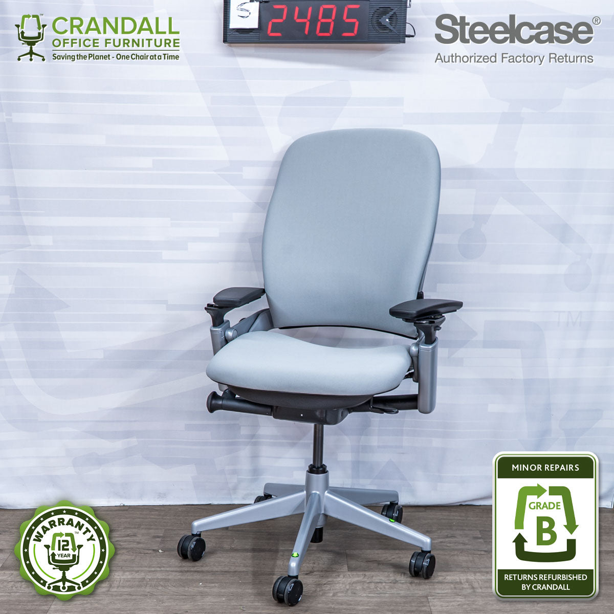 S-2485 - Steelcase V2 Leap - Grade B – Crandall Office Furniture