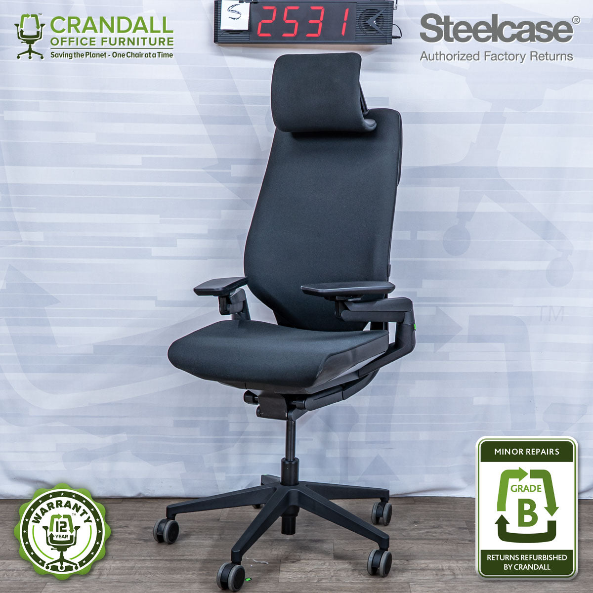 S-2531 - Steelcase Gesture with Headrest - Grade B – Crandall Office ...