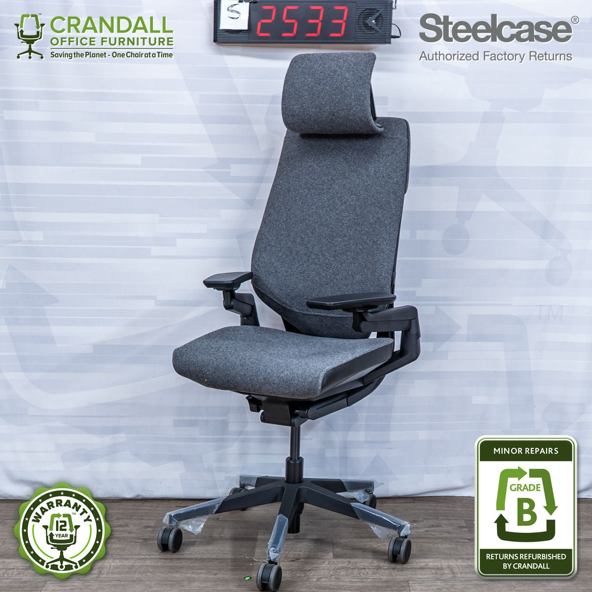 S-2533 - Steelcase Gesture with Headrest - Grade B – Crandall Office ...