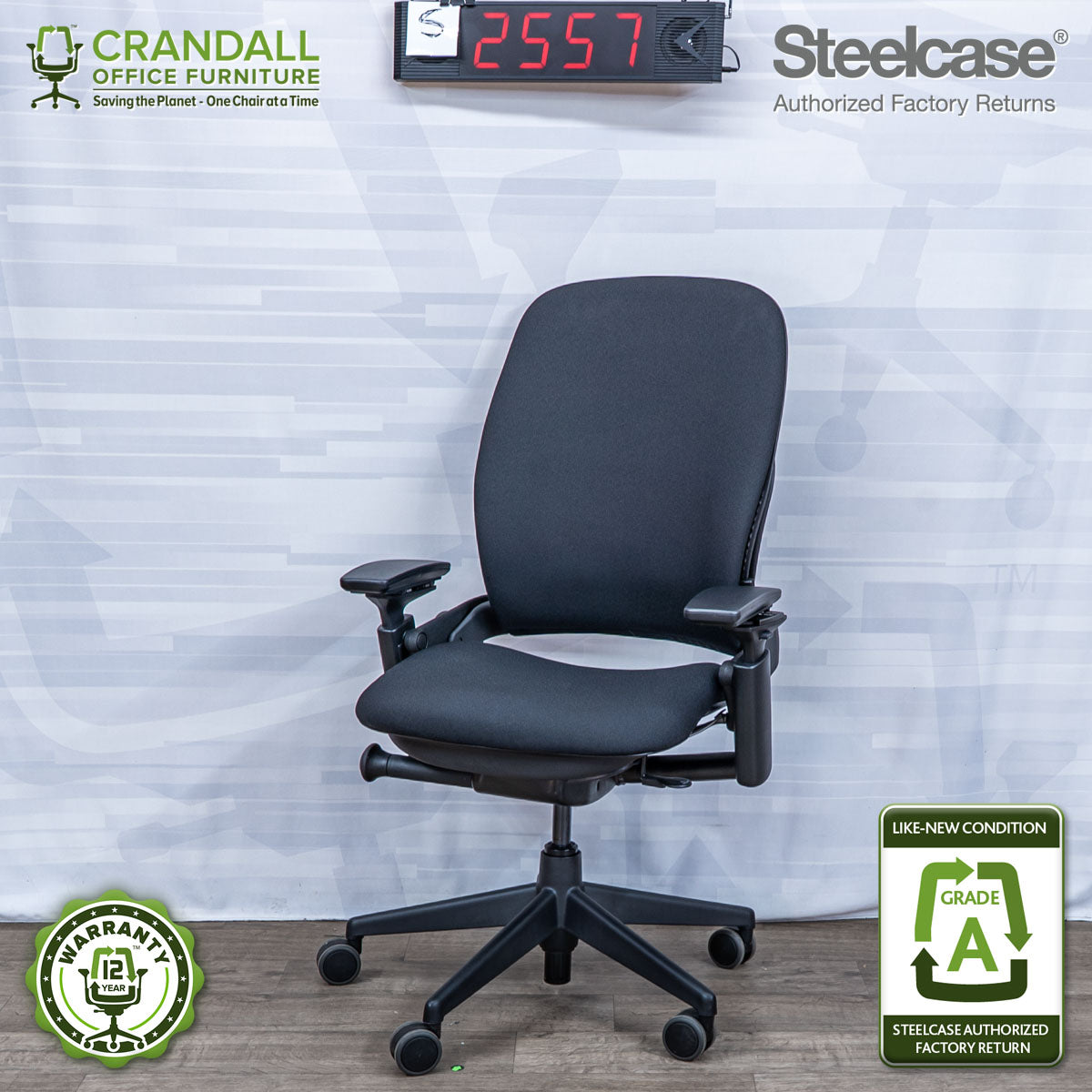 S-2557 - Steelcase V2 Leap - Grade A – Crandall Office Furniture