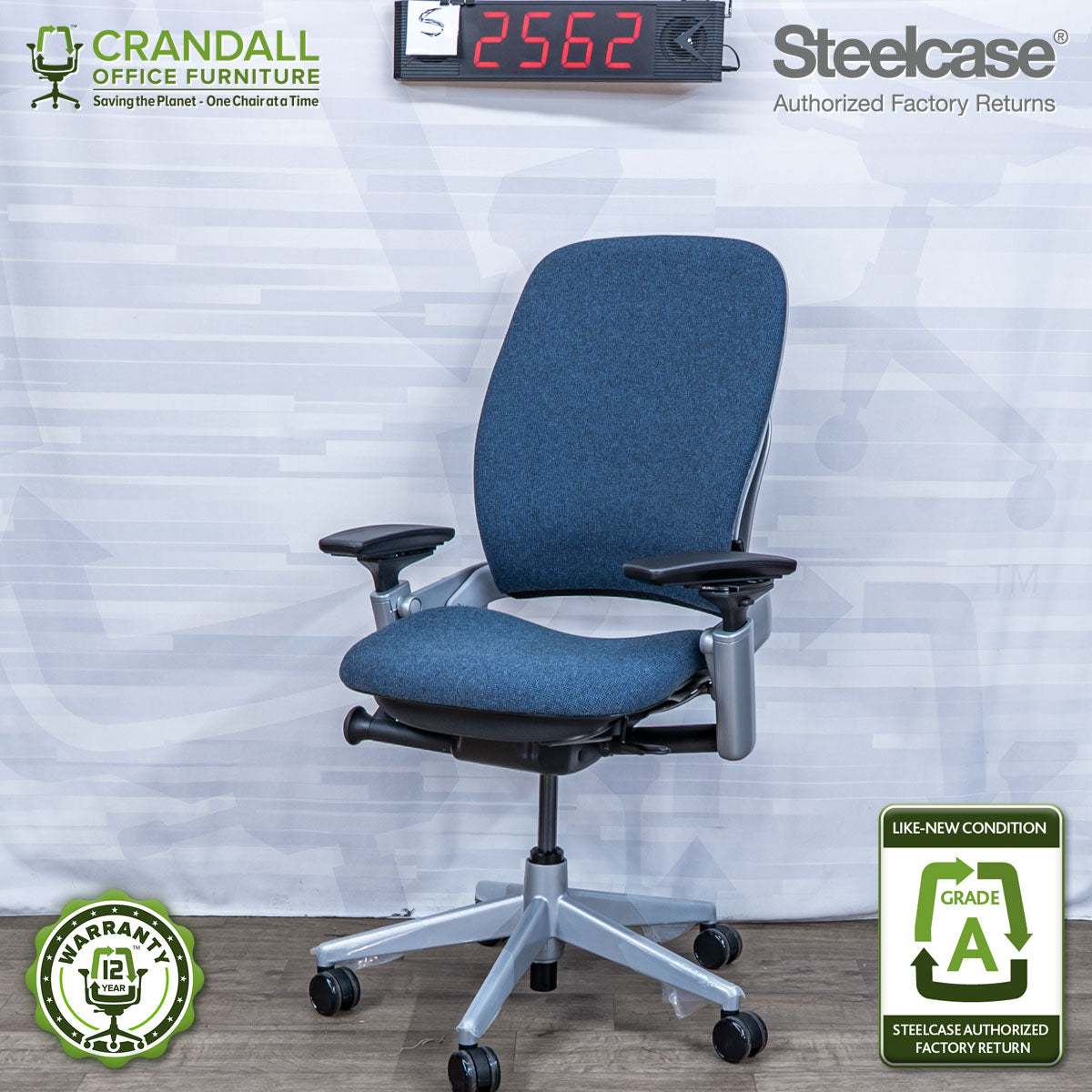 S-2562 - Steelcase V2 Leap - Grade A – Crandall Office Furniture