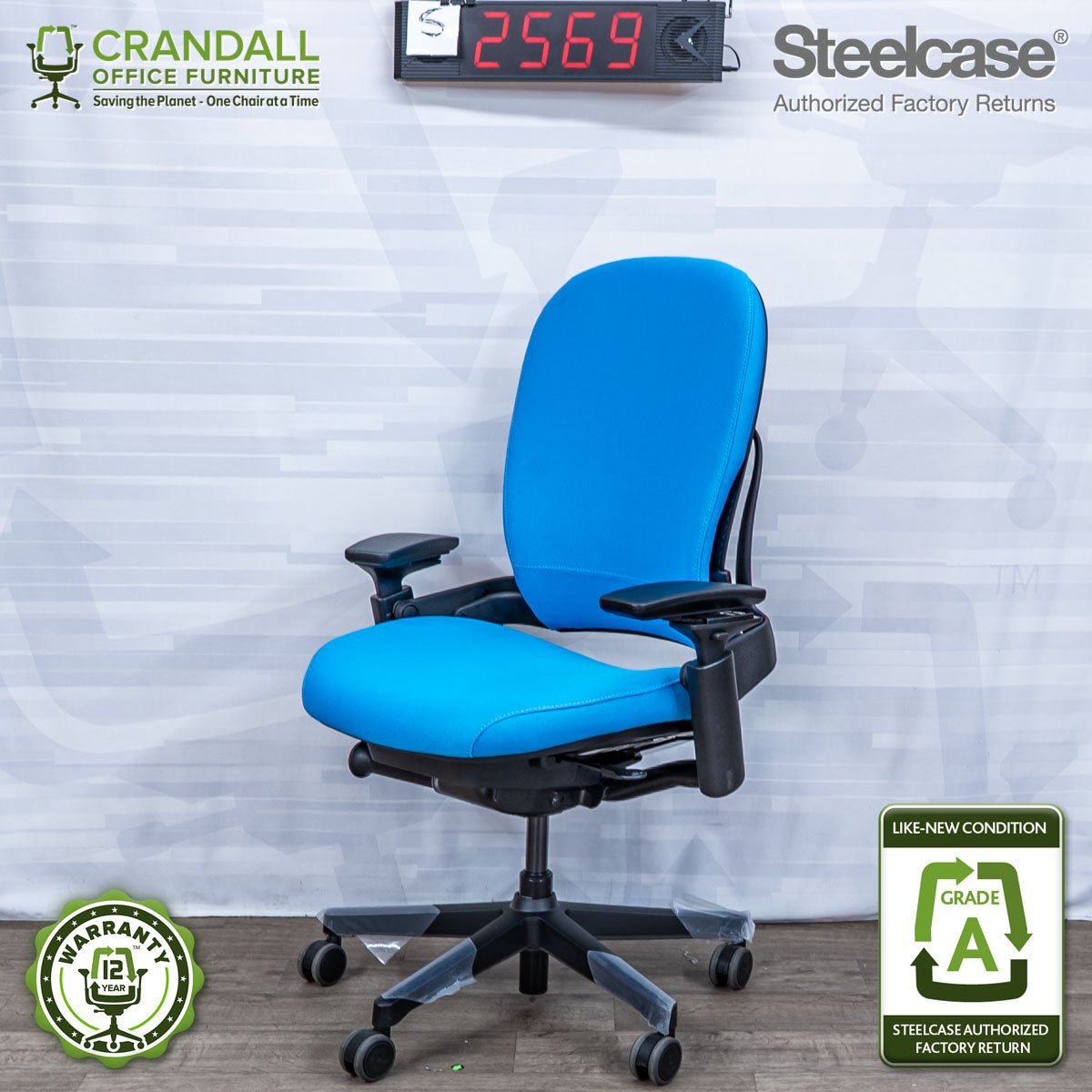 S-2569 - Steelcase V2 Leap Plus - Grade A – Crandall Office Furniture
