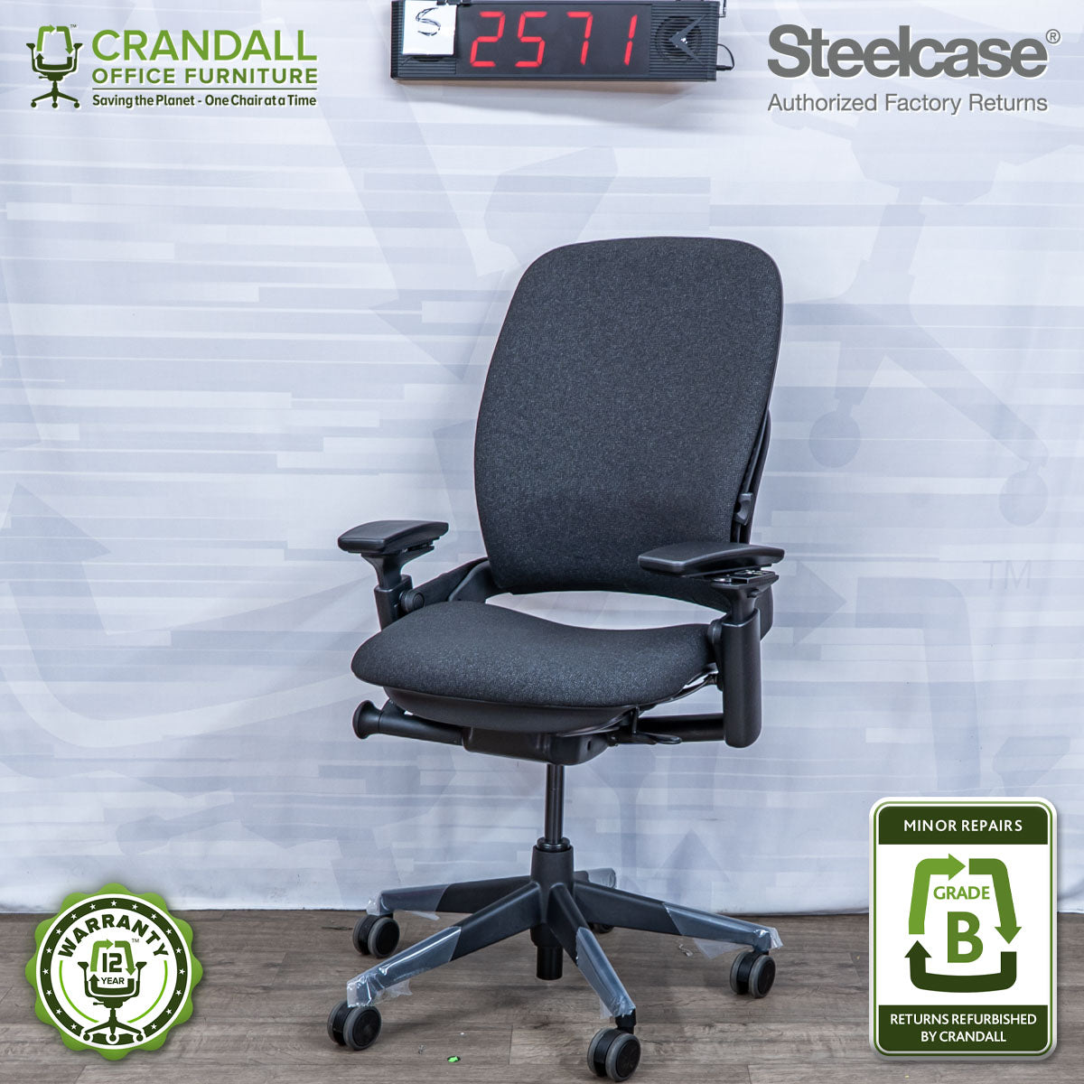 S-2571 - Steelcase V2 Leap - Grade B – Crandall Office Furniture