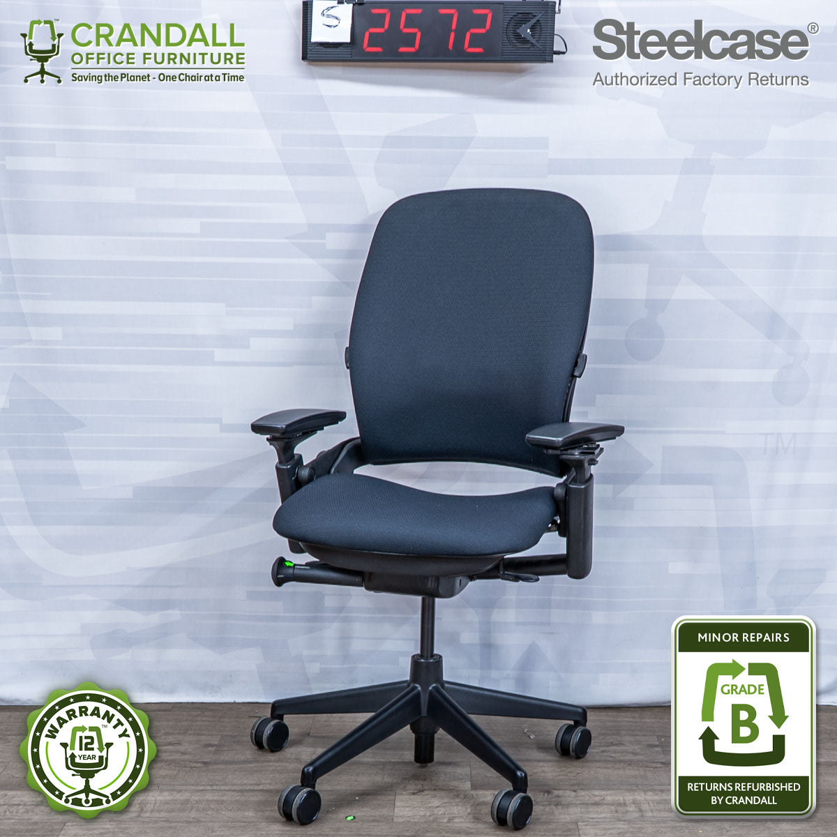 S-2572 - Steelcase V2 Leap - Grade B – Crandall Office Furniture