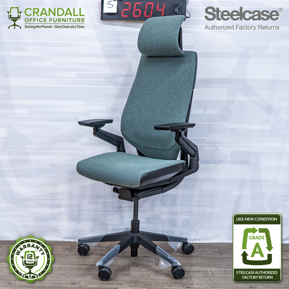 S-2604 - Steelcase Gesture with Headrest - Grade A – Crandall Office ...