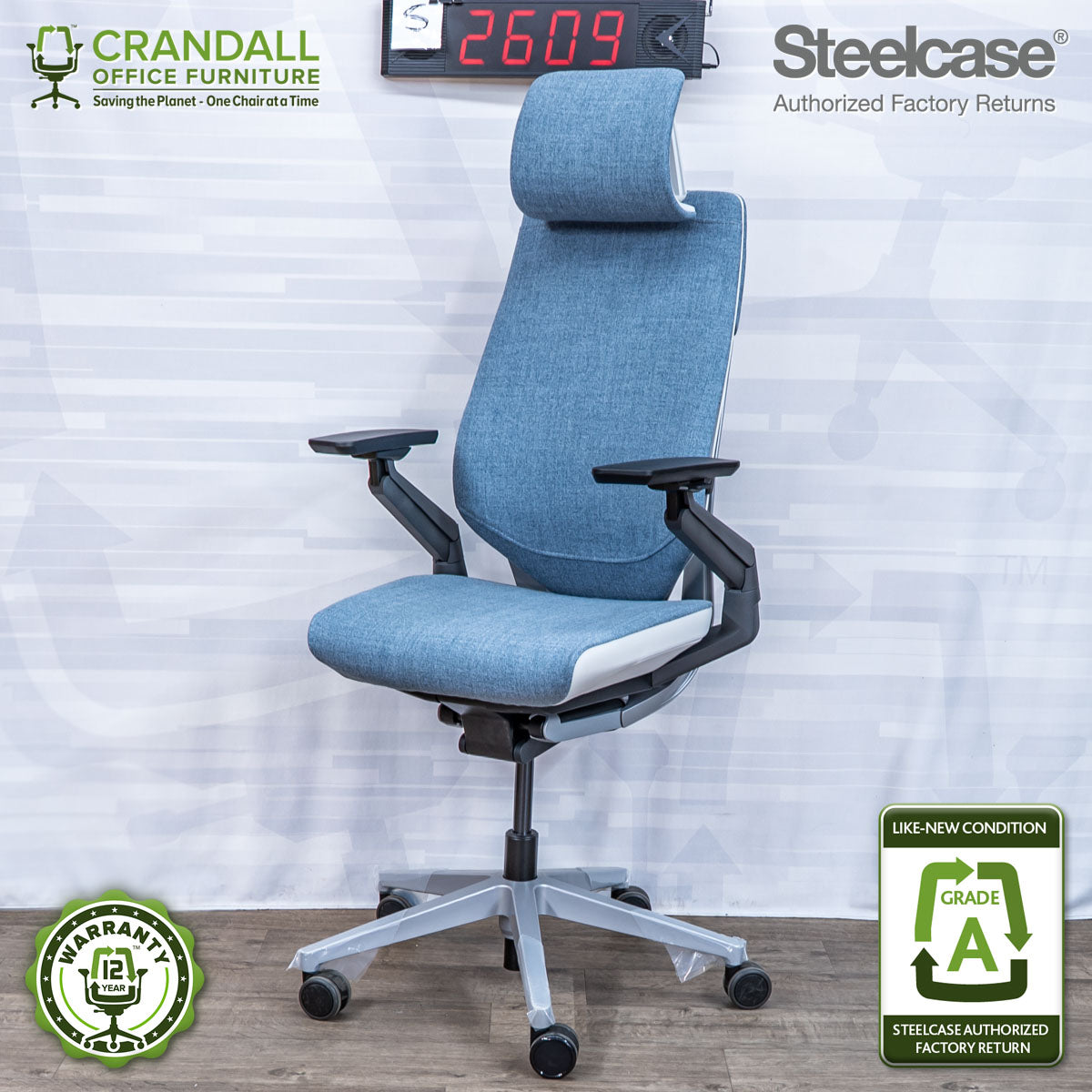 S-2609 - Steelcase Gesture with Headrest - Grade A – Crandall Office ...