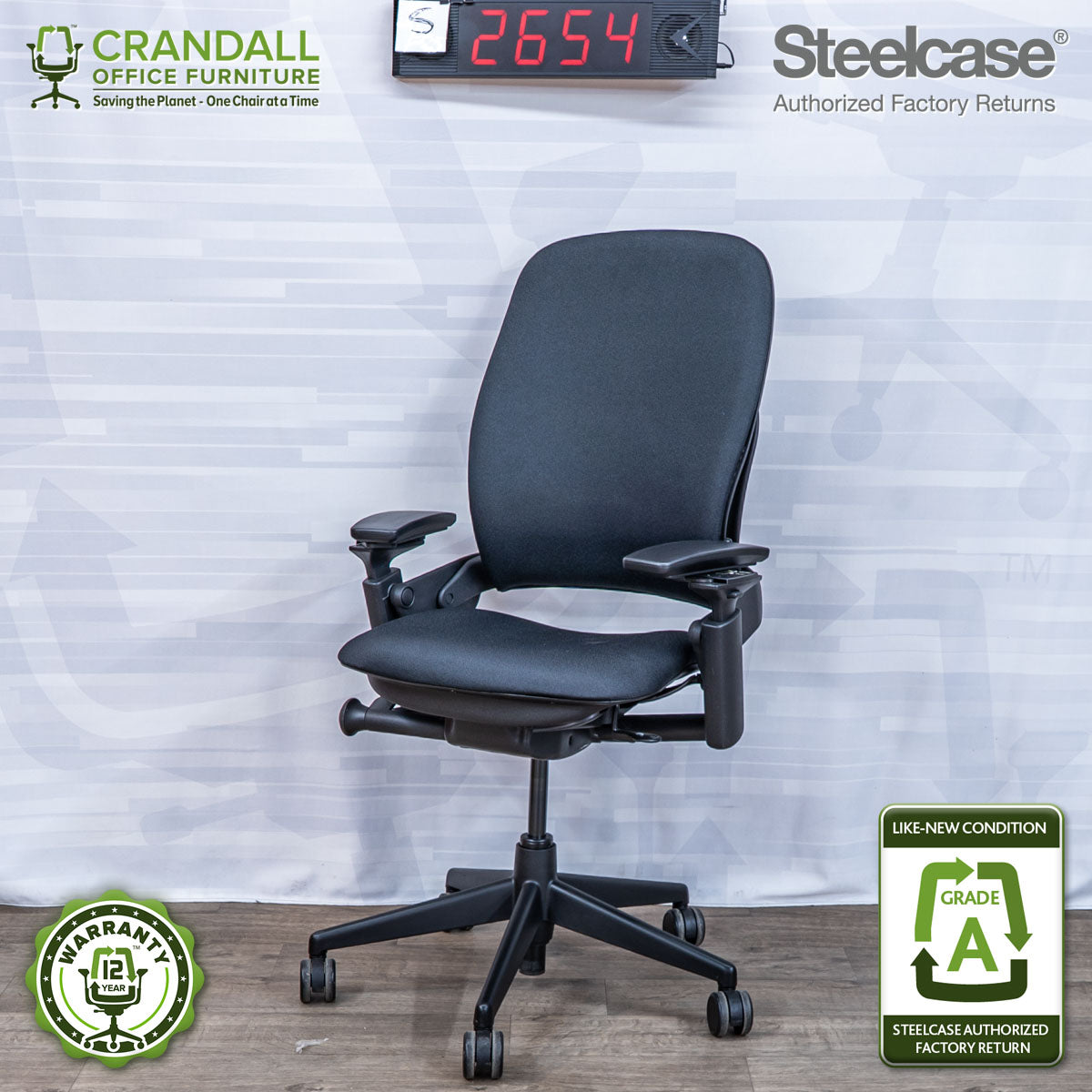S-2654 - Steelcase V2 Leap - Grade A – Crandall Office Furniture