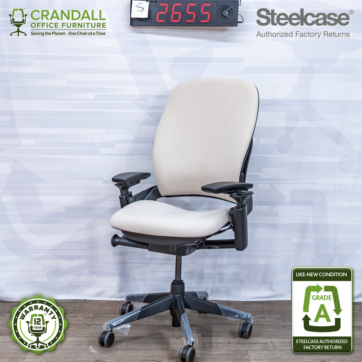 S-2655 - Steelcase V2 Leap - Grade A – Crandall Office Furniture