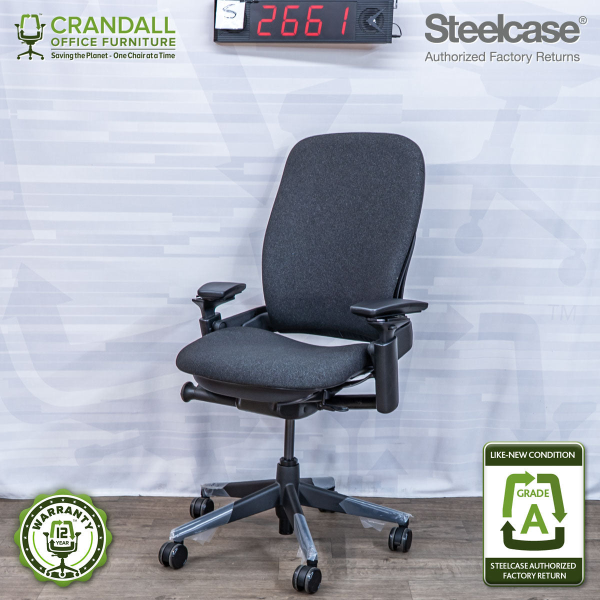 S-2661 - Steelcase V2 Leap - Grade A – Crandall Office Furniture
