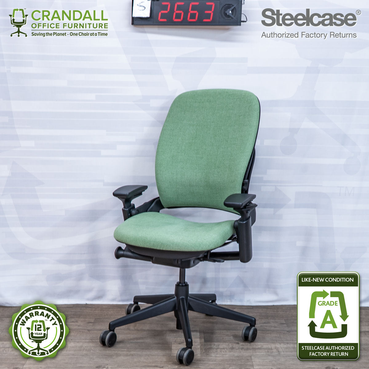S-2663 - Steelcase V2 Leap - Grade A – Crandall Office Furniture