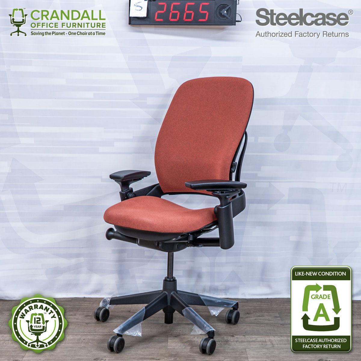 S-2665 - Steelcase V2 Leap - Grade A – Crandall Office Furniture