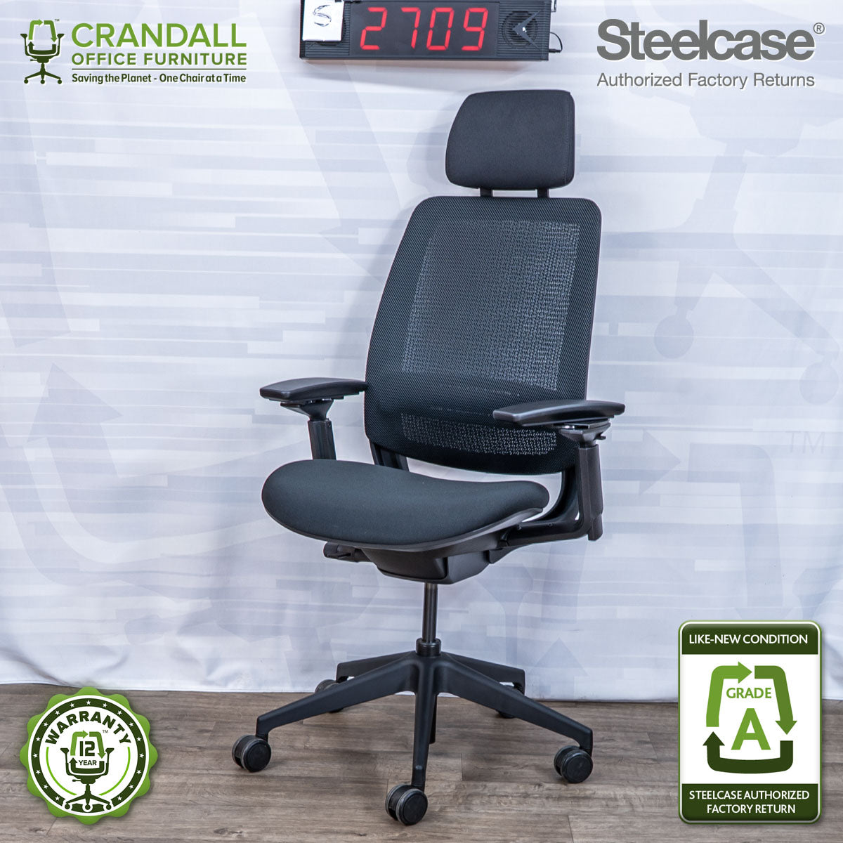 S-2709 - Steelcase Series 2 with Headrest - Grade A – Crandall Office ...