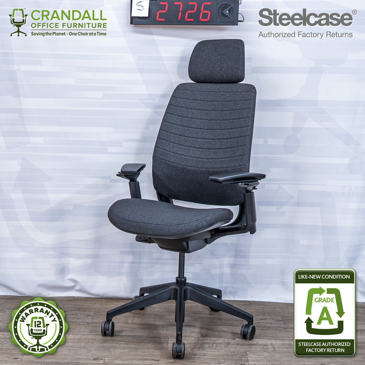 S-2726 - Steelcase Series 2 with Headrest - Grade A – Crandall Office ...