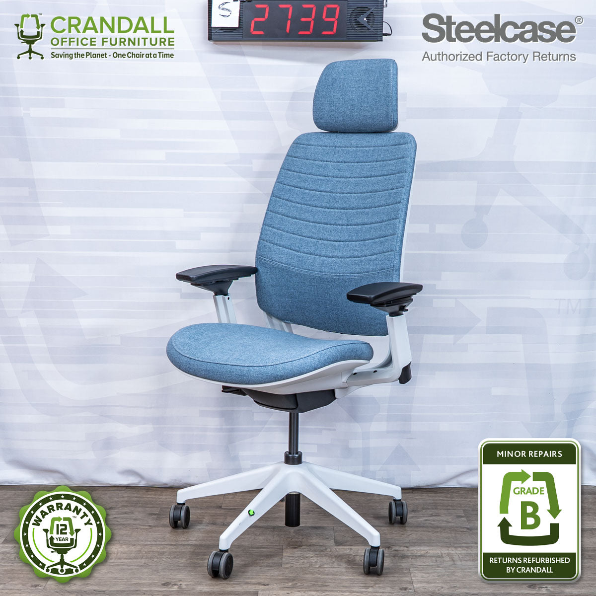 S-2739 - Steelcase Series 2 with Headrest - Grade B – Crandall Office ...