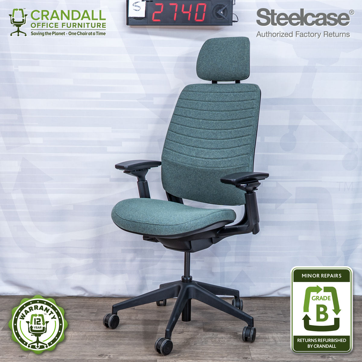 S-2740 - Steelcase Series 2 with Headrest - Grade B – Crandall Office ...