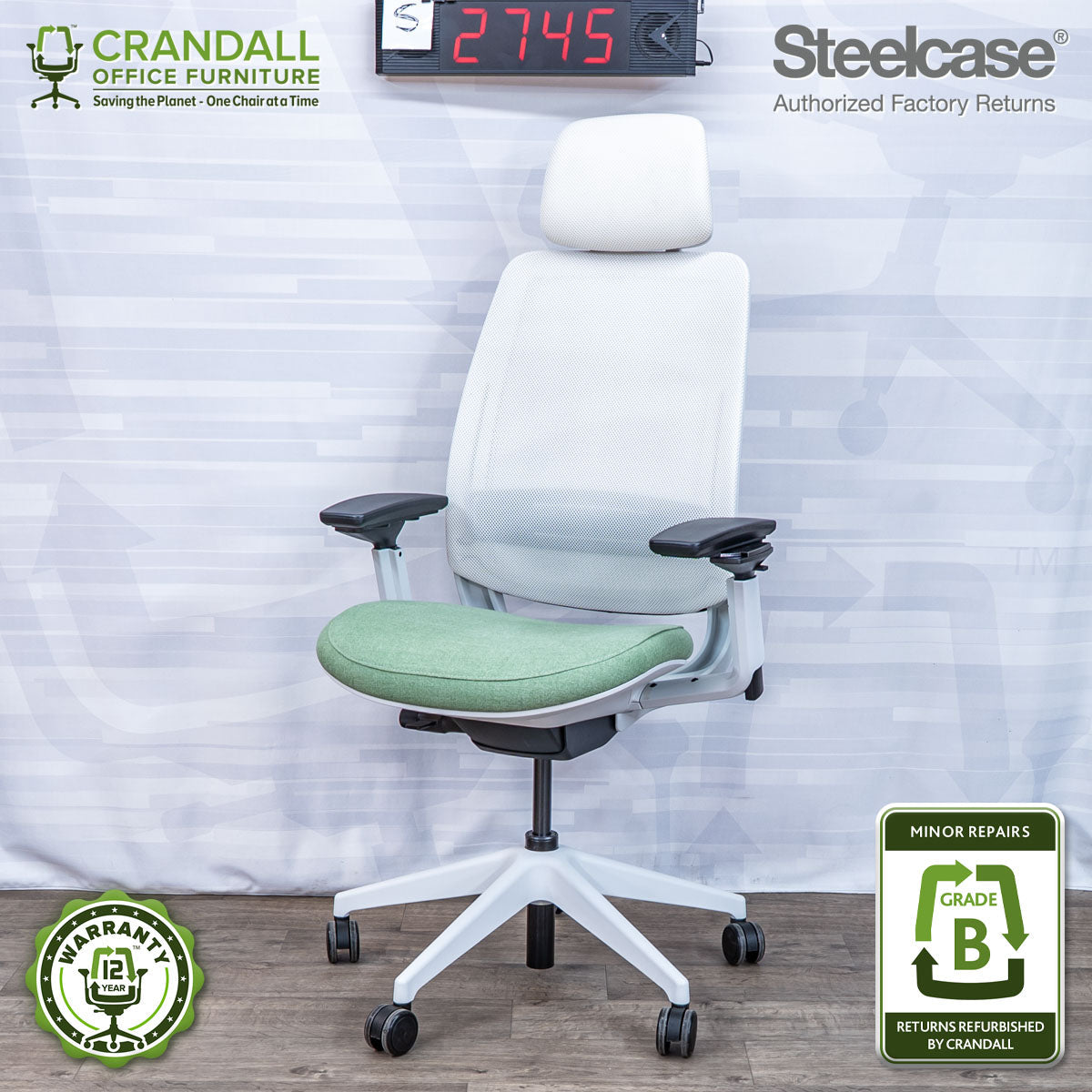 S-2745 - Steelcase Series 2 with Headrest - Grade B – Crandall Office ...