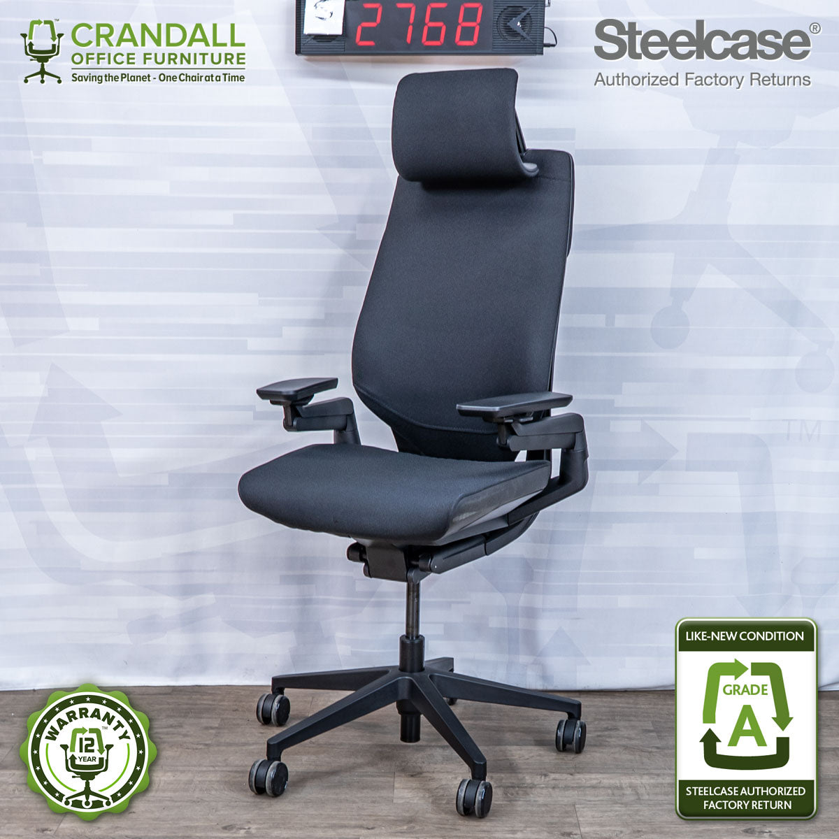 S-2768 - Steelcase Gesture with Headrest - Grade A – Crandall Office ...