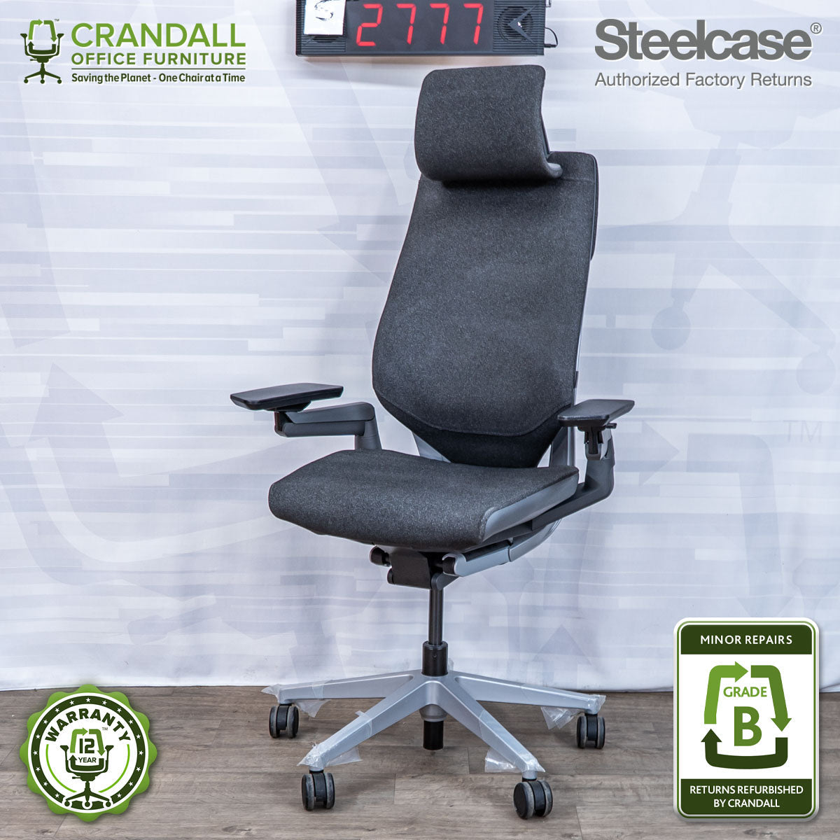 S-2777 - Steelcase Gesture with Headrest - Grade B – Crandall Office ...