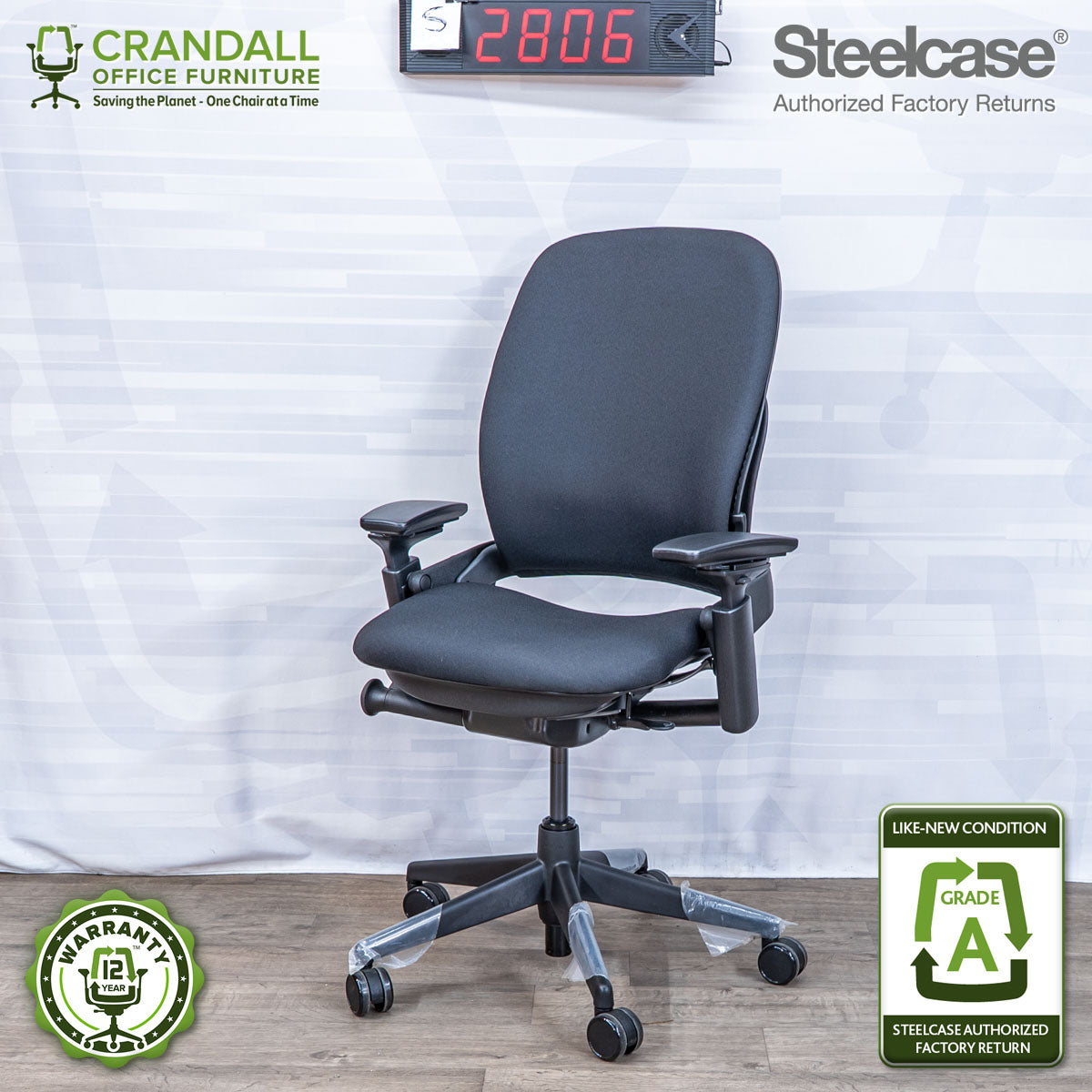 S-2806 - Steelcase V2 Leap - Grade A – Crandall Office Furniture