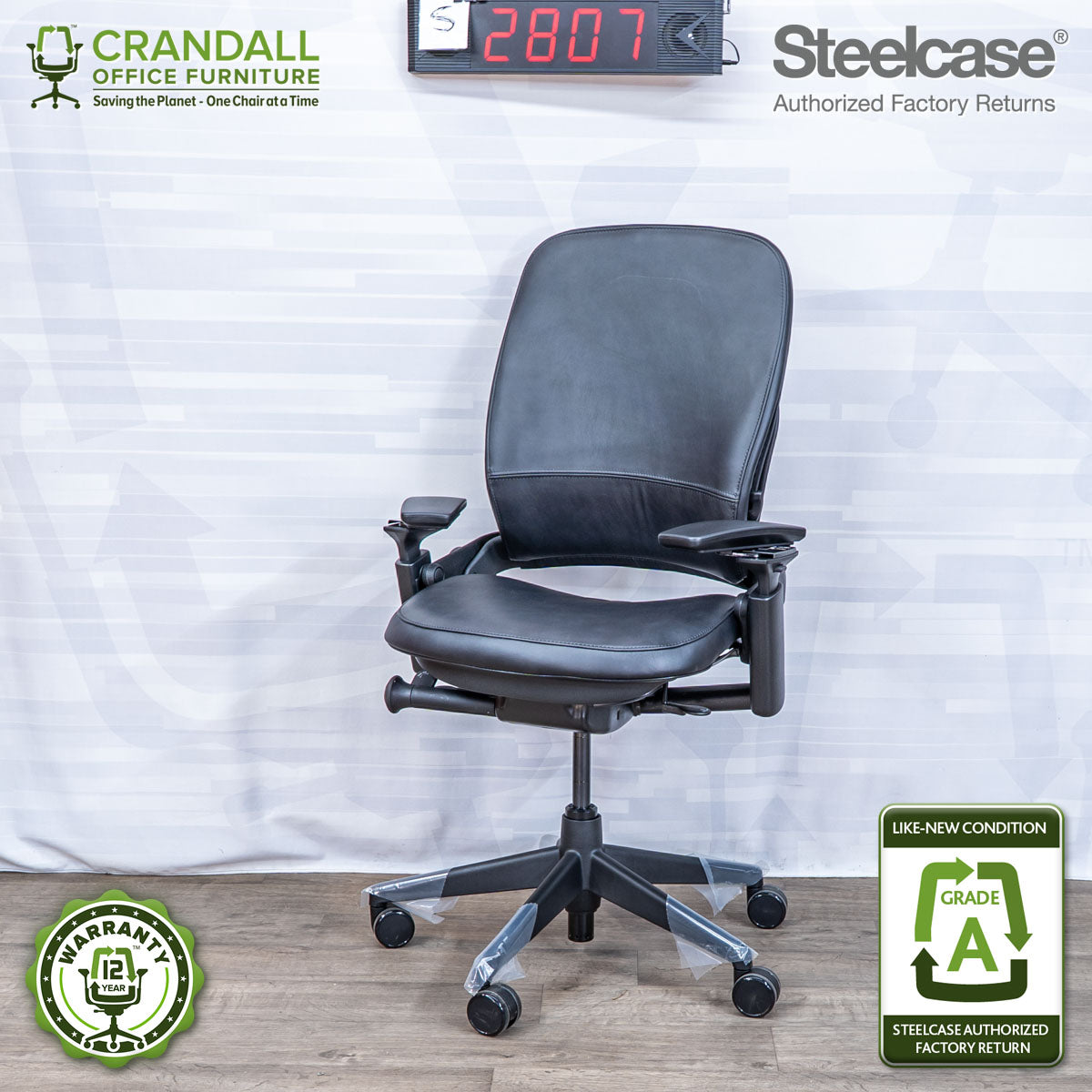 S-2807 - Steelcase V2 Leap - Grade A – Crandall Office Furniture