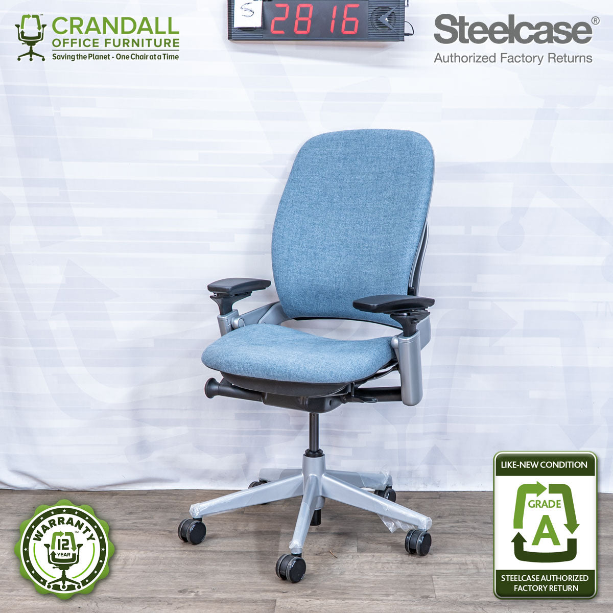 S-2816 - Steelcase V2 Leap - Grade A – Crandall Office Furniture