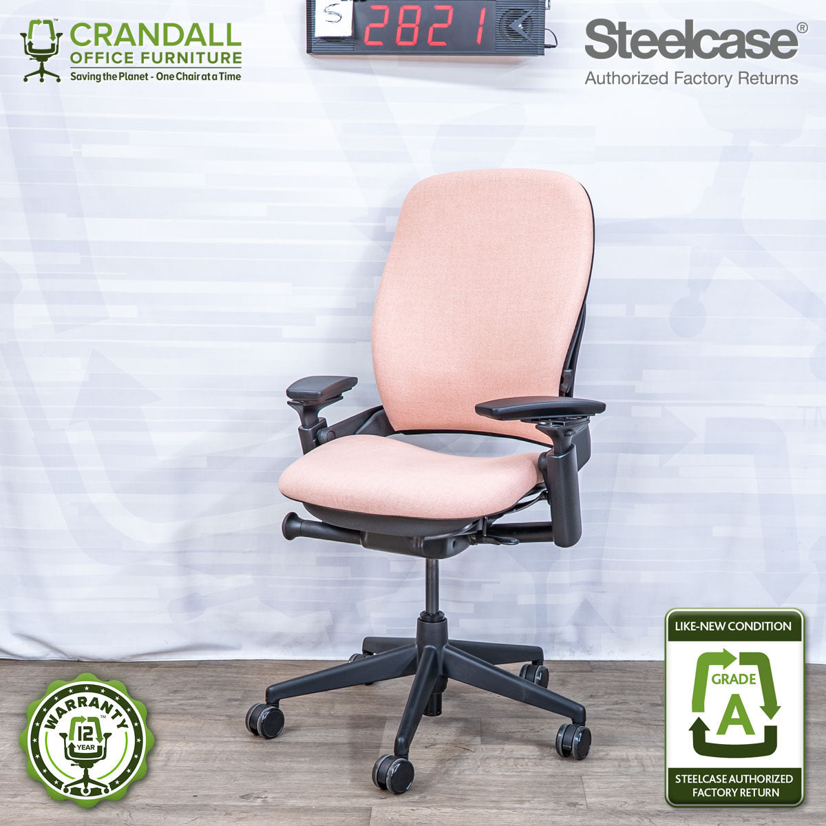 S-2821 - Steelcase V2 Leap - Grade A – Crandall Office Furniture