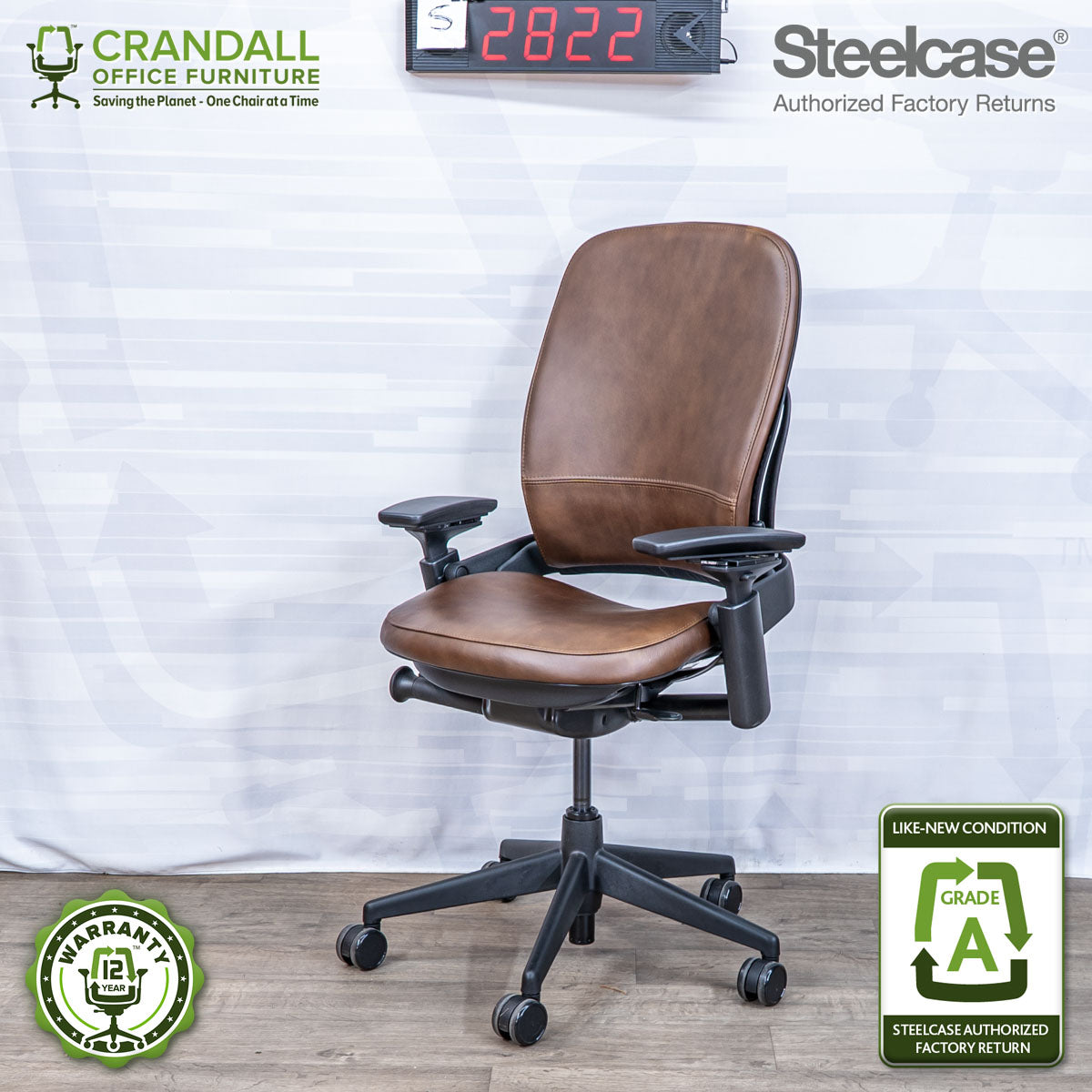 S-2822 - Steelcase V2 Leap - Grade A – Crandall Office Furniture