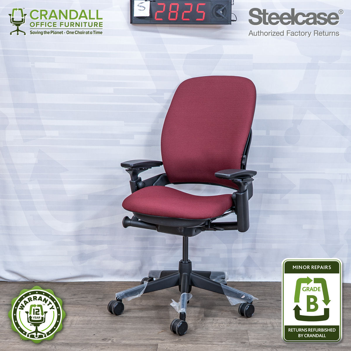 S-2825 - Steelcase V2 Leap - Grade B – Crandall Office Furniture