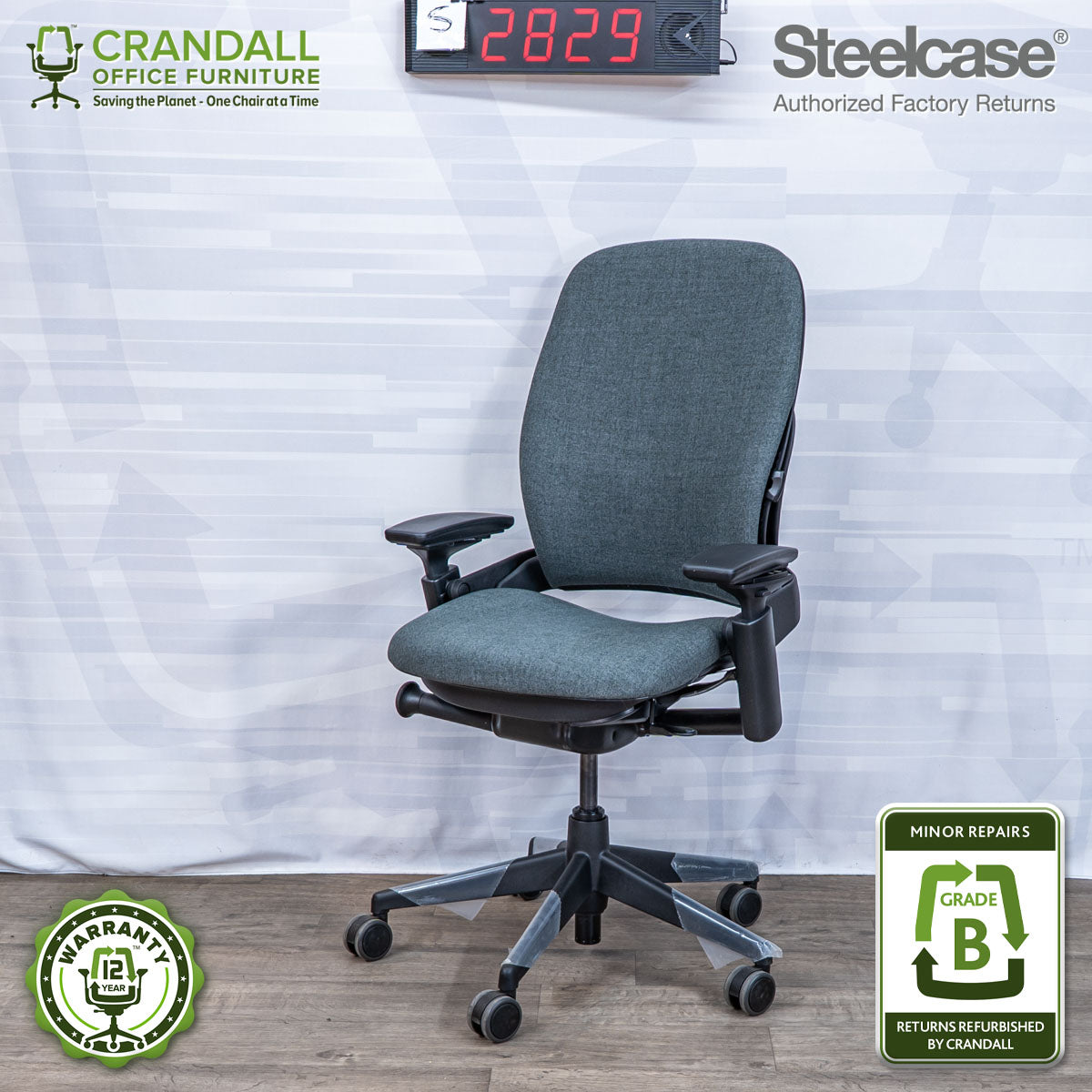 S-2829 - Steelcase V2 Leap - Grade B – Crandall Office Furniture
