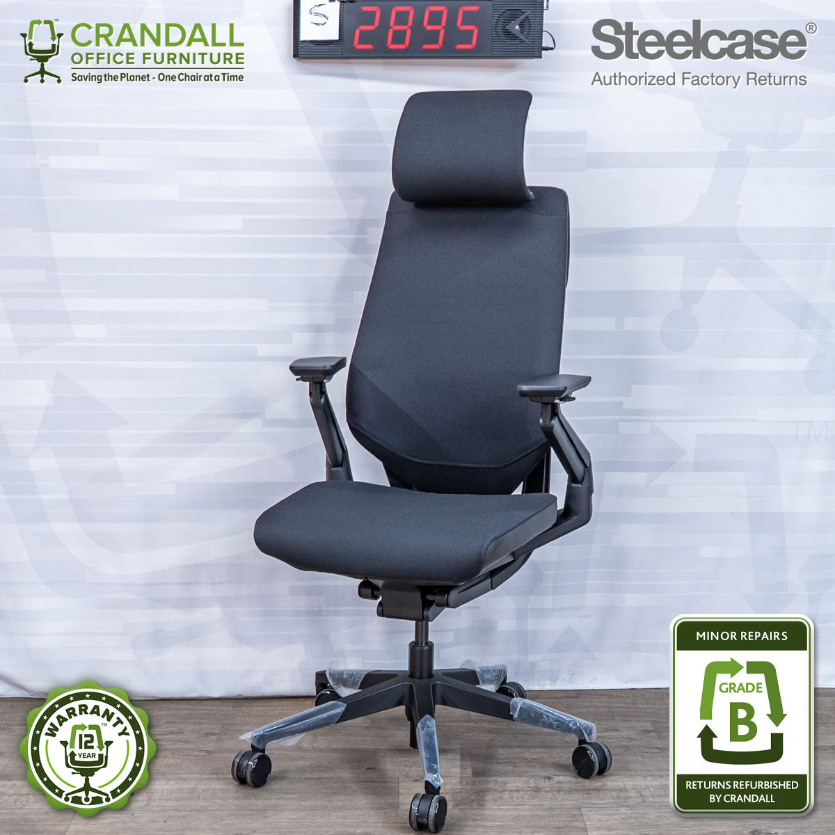 S-2895 - Steelcase Gesture with Headrest - Grade B – Crandall Office ...