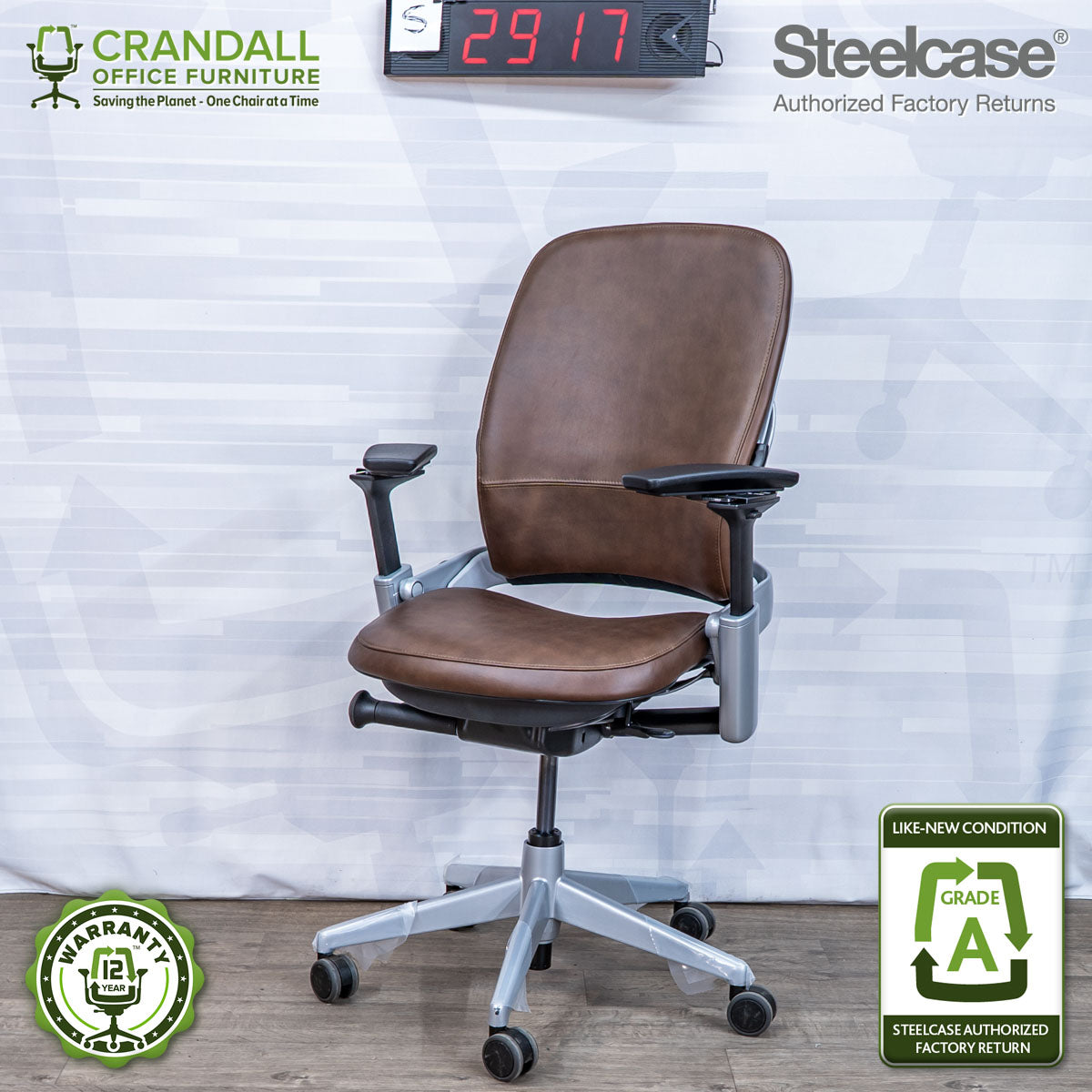 S-2917 - Steelcase V2 Leap - Grade A – Crandall Office Furniture