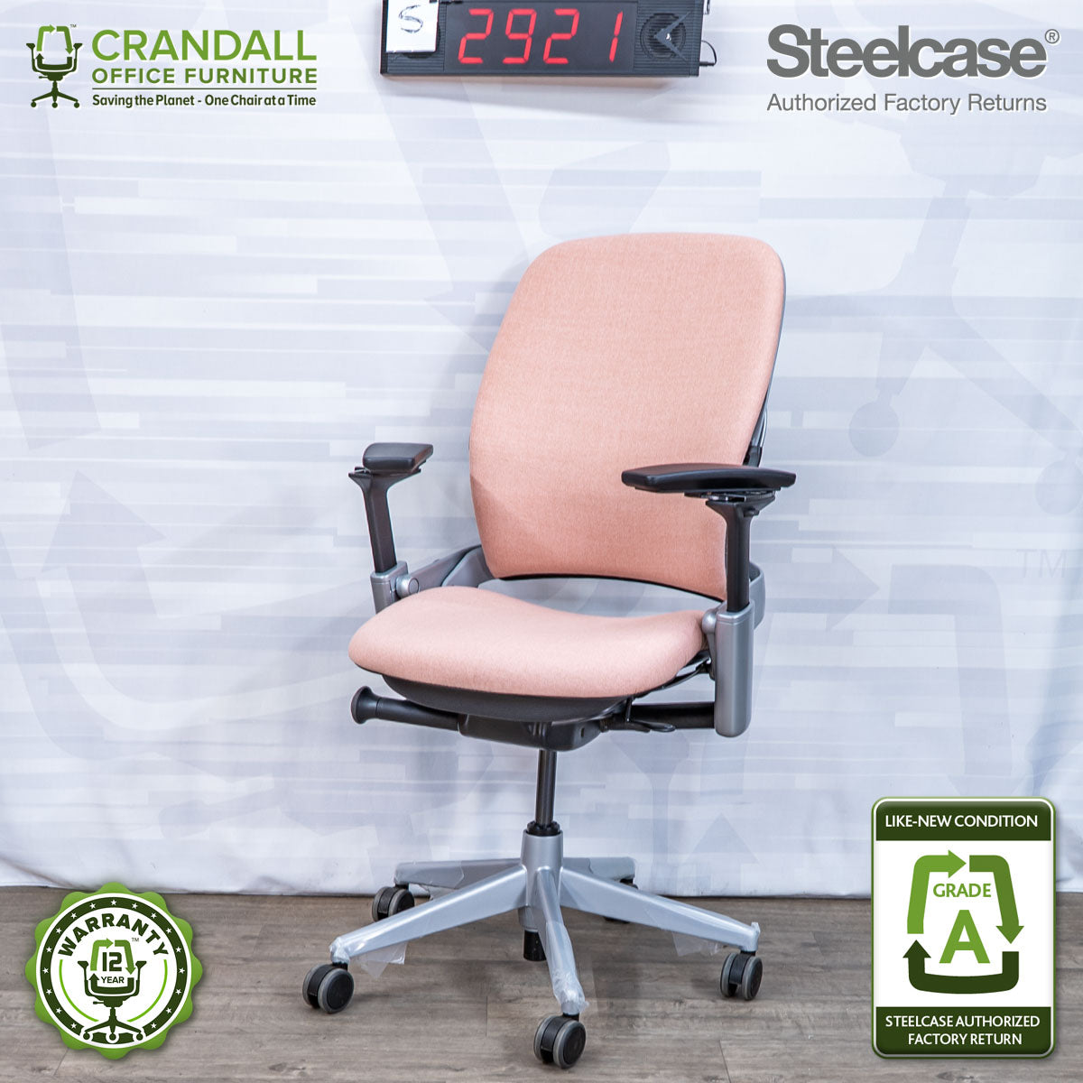 S-2921 - Steelcase V2 Leap - Grade A – Crandall Office Furniture