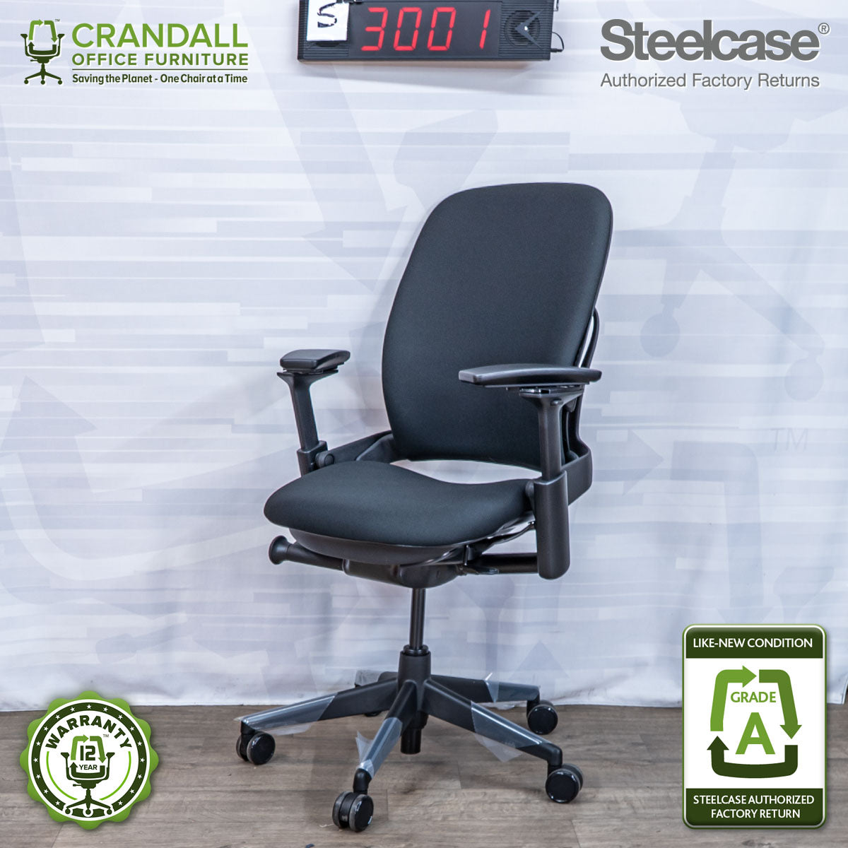 S-3001 - Steelcase V2 Leap - Grade A – Crandall Office Furniture