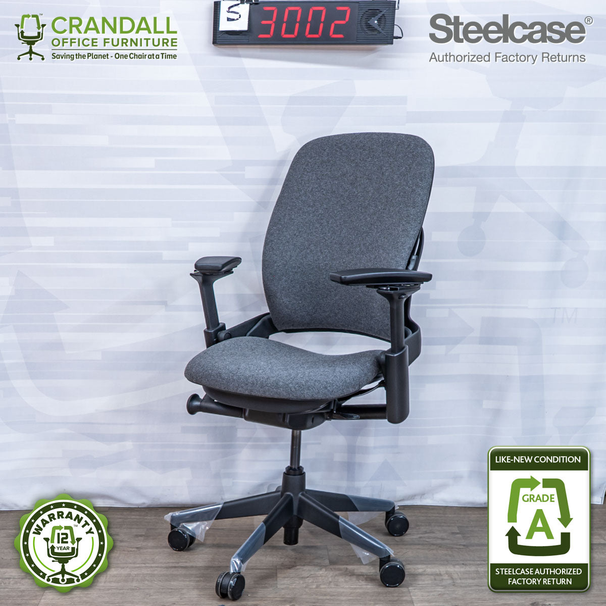 S-3002 - Steelcase V2 Leap - Grade A – Crandall Office Furniture